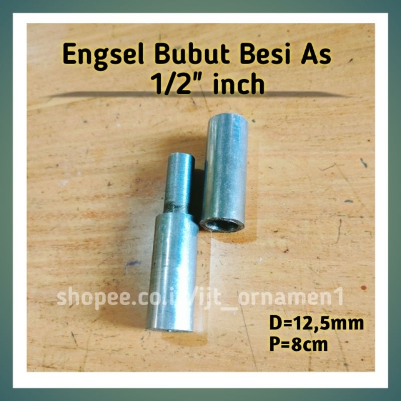 Jual Engsel bubut besi as / Engsel Pagar Besi 1/2 inch 8 cm | Shopee ...