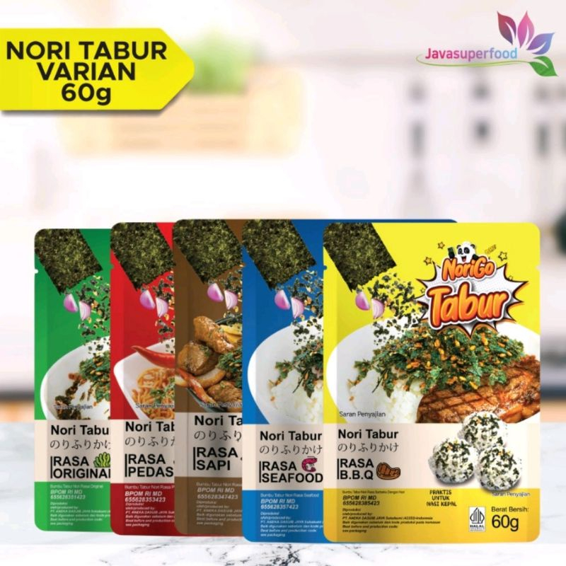 Jual Java Super Food Nori Tabur Rasa Original | Pedas | Sapi 60g ...