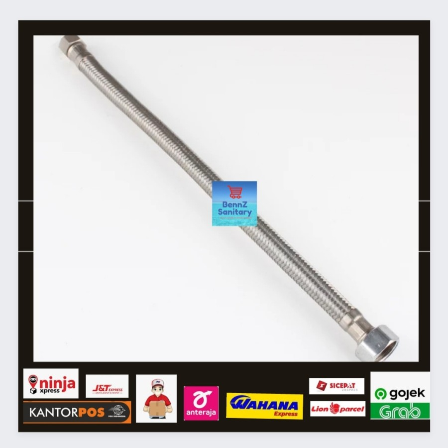 Jual selang flexible anyam 100 cm/selang sambung water heater 100cm ...