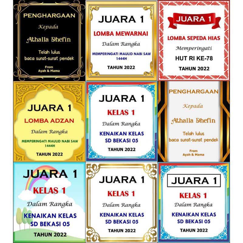 Jual stiker tulisan dan logo trophy piala set isi 2 buah | Shopee Indonesia