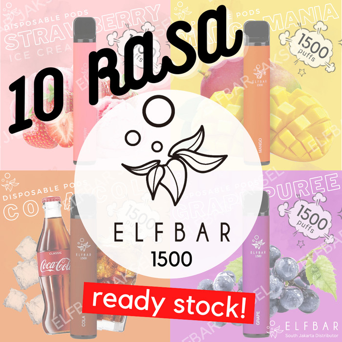 Jual ELF BAR 1500 PUFFS ALL VARIANTS / ELFBAR 1500/ STRAWBERRY ICE ...