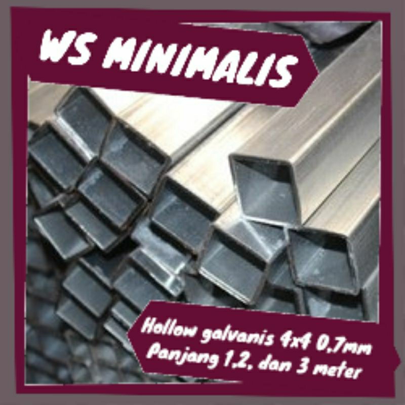 Jual HOLLOW GALVANIS 4x4 TEBAL 0,7mm PANJANG 1, 2, DAN 3 METER PIPA ...