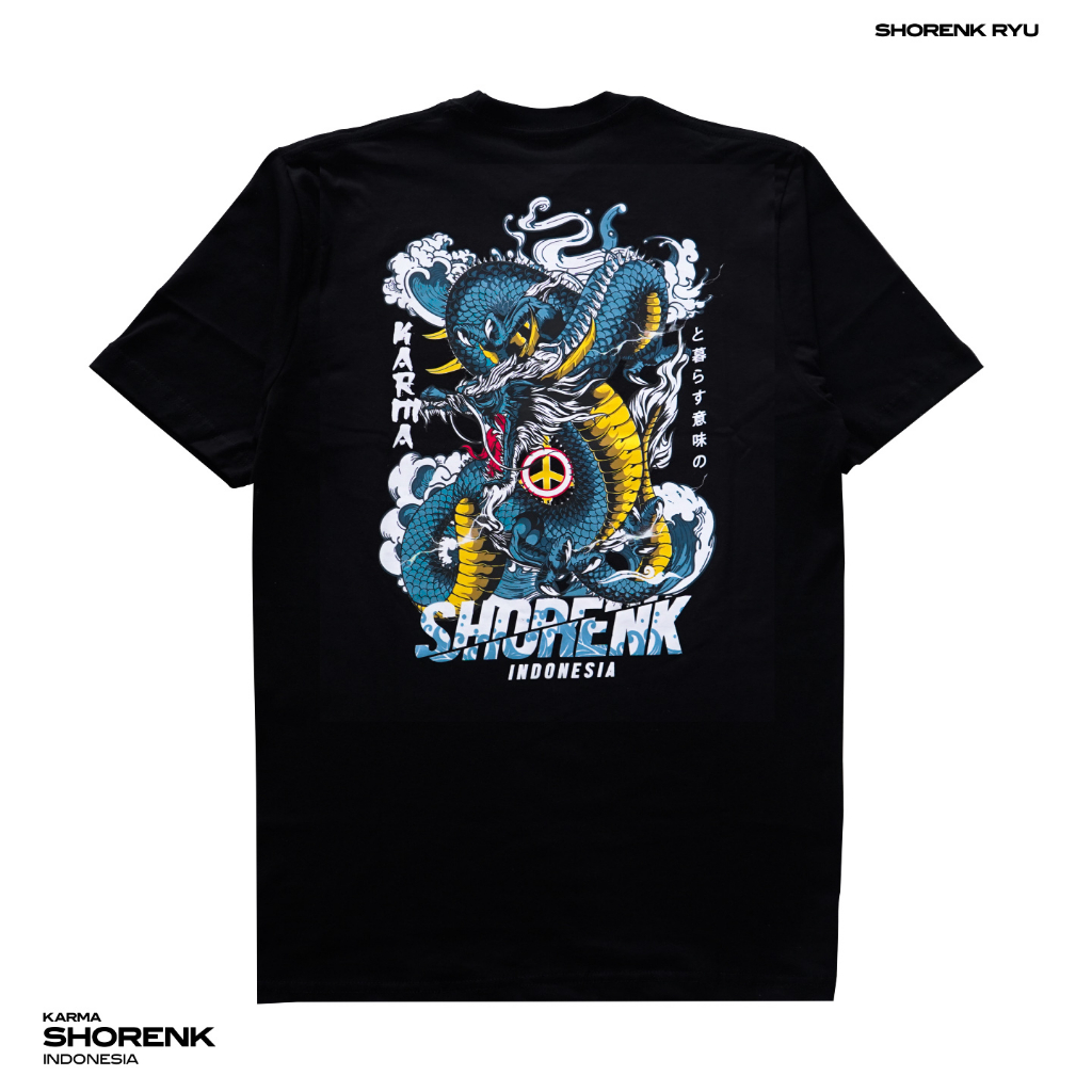 Jual T-SHIRT SHORENK INDONESIA RYU - HITAM | Shopee Indonesia