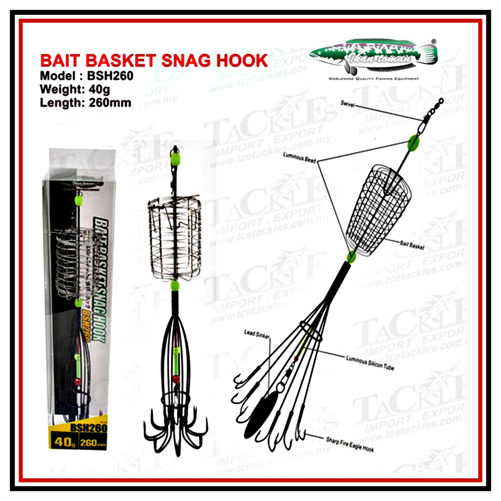 Jual Rangkaian pancing Garong ikan toman BSH 260 Bait Basket Snag Hook ...
