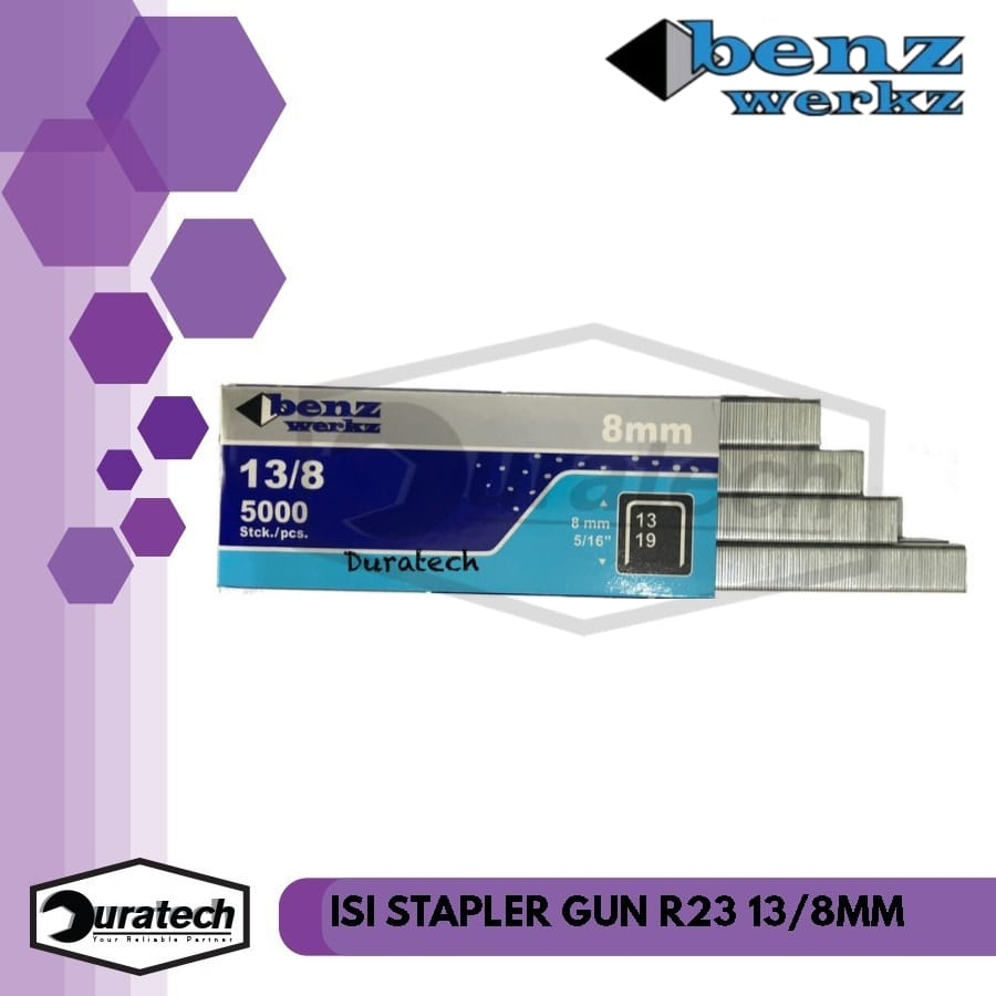 Jual Isi Staples 13/8 (8mm) tembakan tangan R23 / isi Gun tacker R23 ...