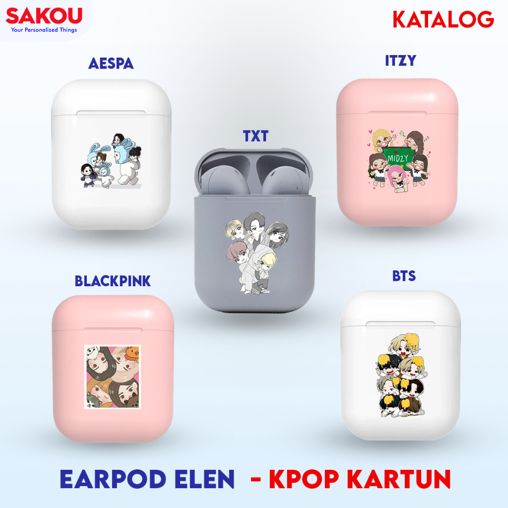 Jual Sakou Katalog Earpod Elen Kpop Army Blink Korea Custom Headset ...