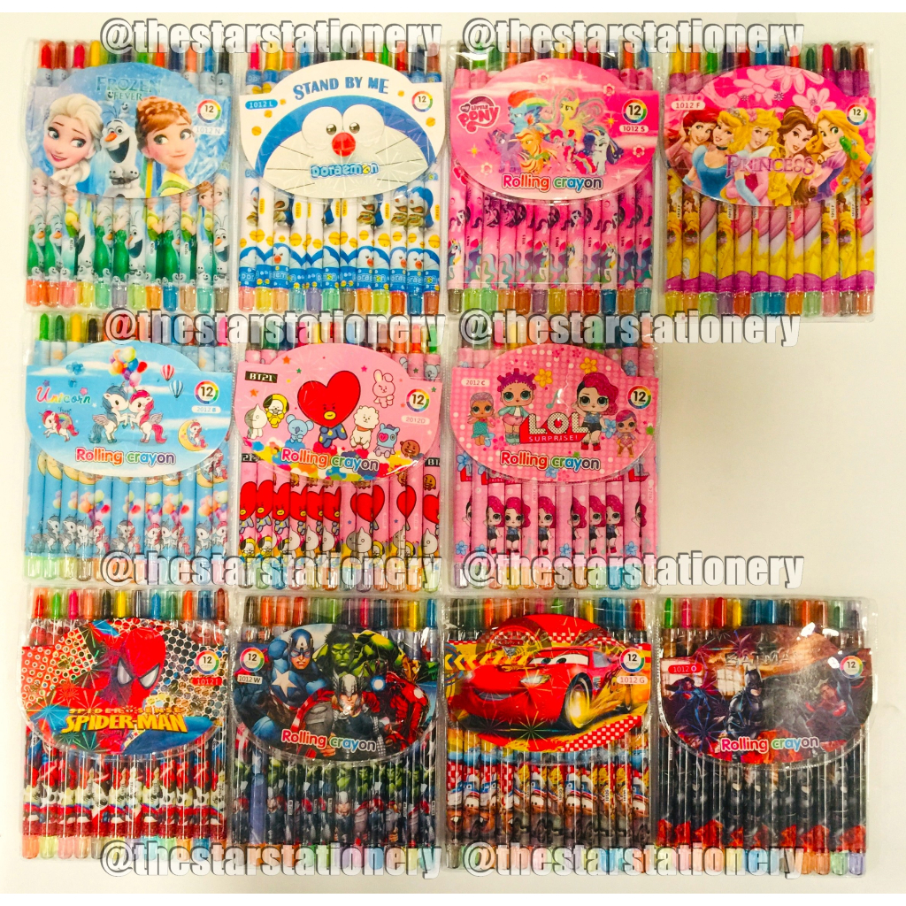Jual (1 Set isi 12 Warna) Crayon Putar 12W Panjang / Crayon Putar ...