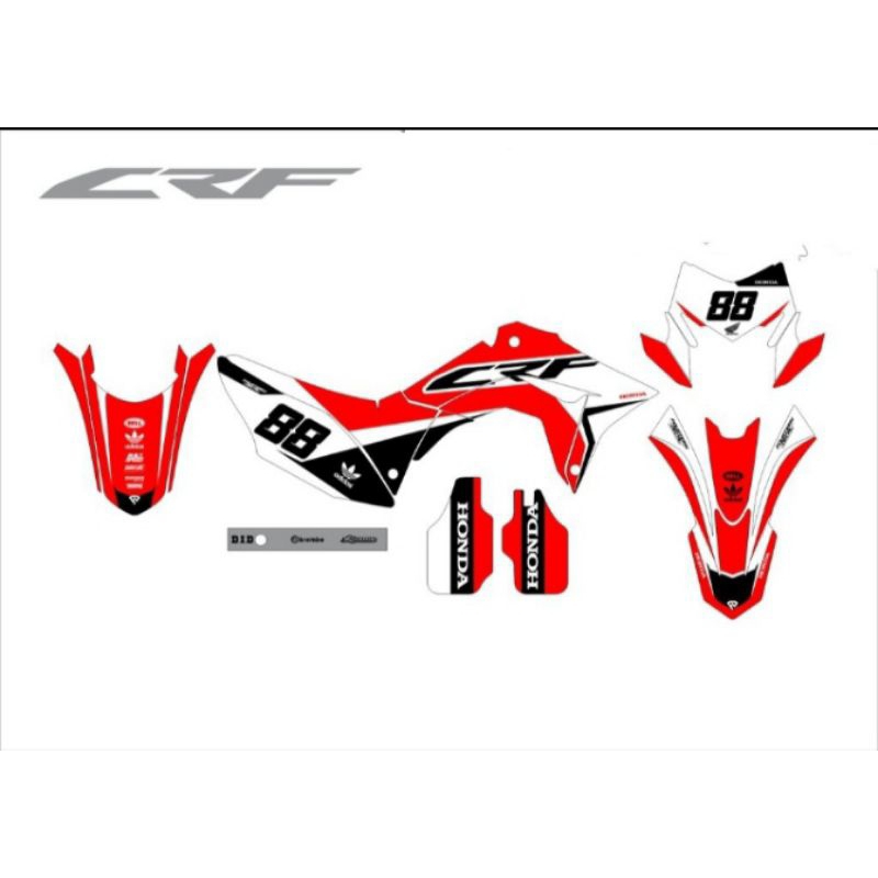 Jual decal crf 150 l full body / decal crf 150 l full body merah hitam ...