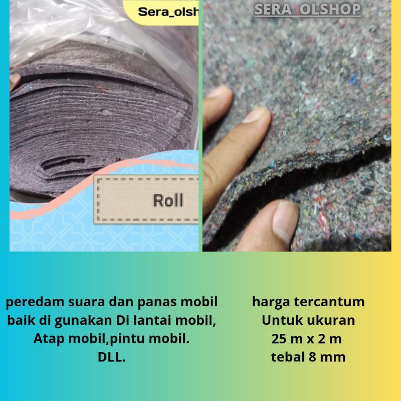 Jual Karpet Glasswool Peredam Suara dan Panas Mobil Tebal 8mm Roll 25 ...