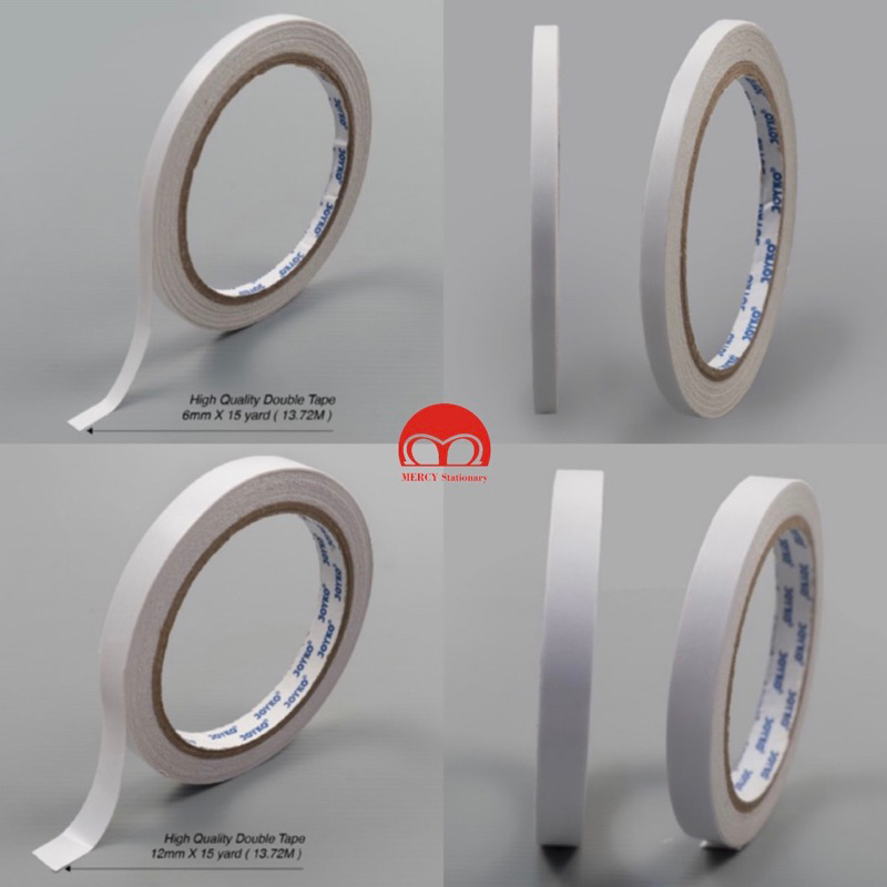 Jual Double Tape 6 mm 12 mm 15 Yard - Isolasi Bolak Balik 1/4 Inch 1/2 ...