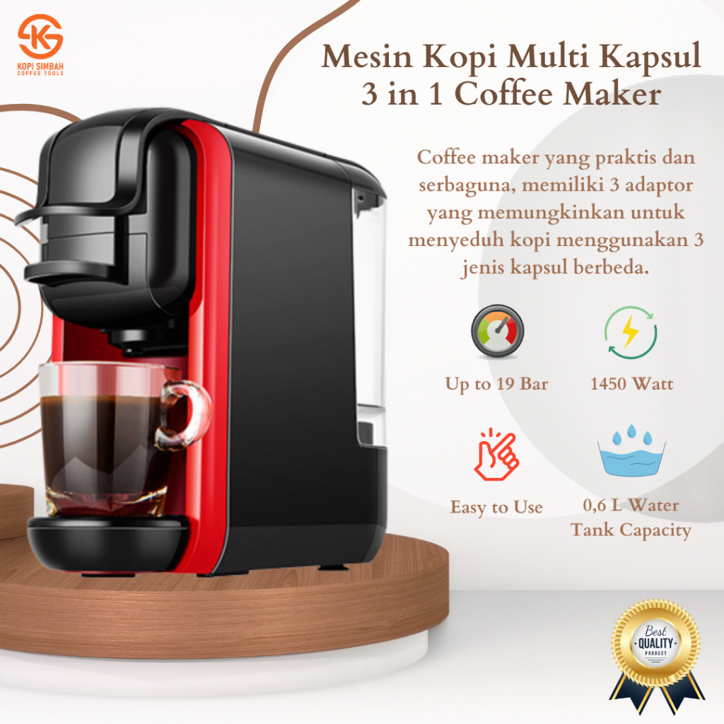 Jual Mesin Kopi Kapsul 3in1 Automatic Aistan AC514K Multi Capsule For Nespresso Dolce Gusto Alat ...