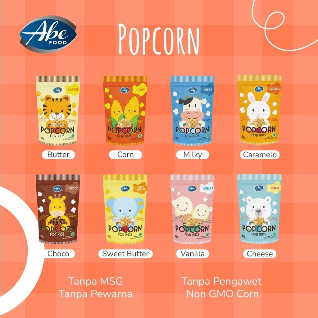 Jual Abe Food Popcorn For Kids / Cemilan Anak / Popcorn | Shopee Indonesia