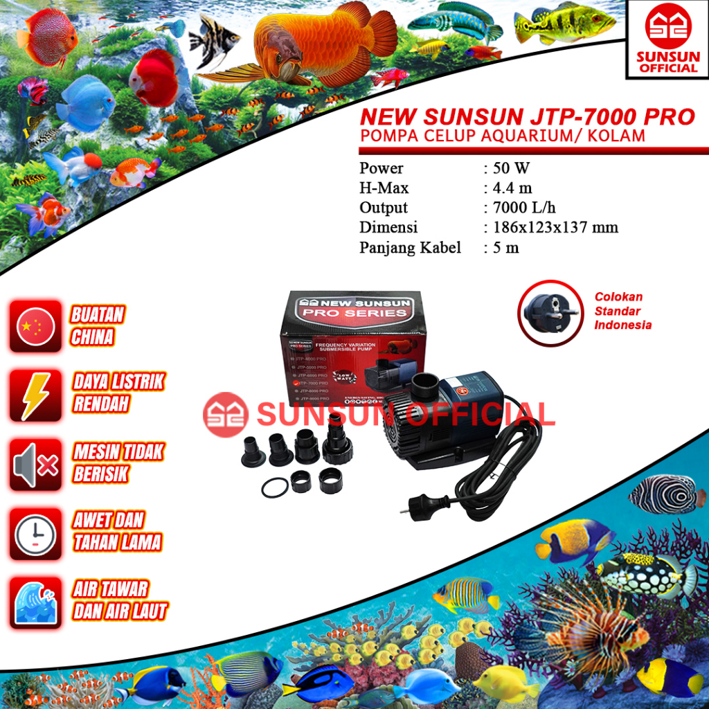 Jual NEW SUNSUN JTP 7000/8000/9000 PRO Pompa Celup Kolam Aquarium | Shopee Indonesia