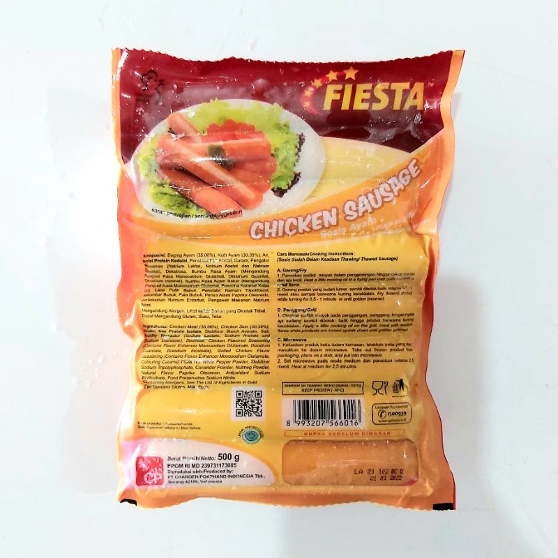 Jual Fiesta Chicken Sausage 500 gr / Sosis Ayam Fiesta isi 15 pcs ...