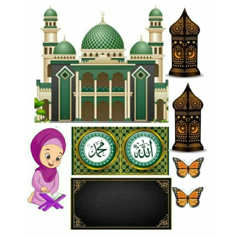 Jual Topper cake kue anak soleh mesjid mengaji free nama dan ucapan ...