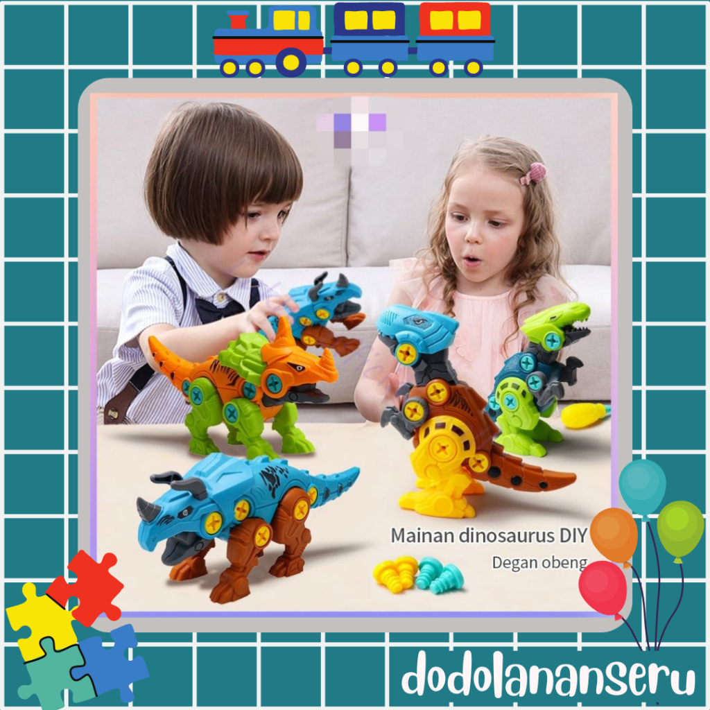 Jual DDS - mainan edukasi anak diy/mainan bongkar pasang dinosaurus ...