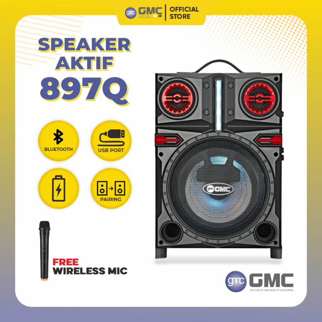Jual GMC SPEAKER 897Q MULTIMEDIA BLUETOOTH + 1 MIC WIRELESS | TERMURAH ...