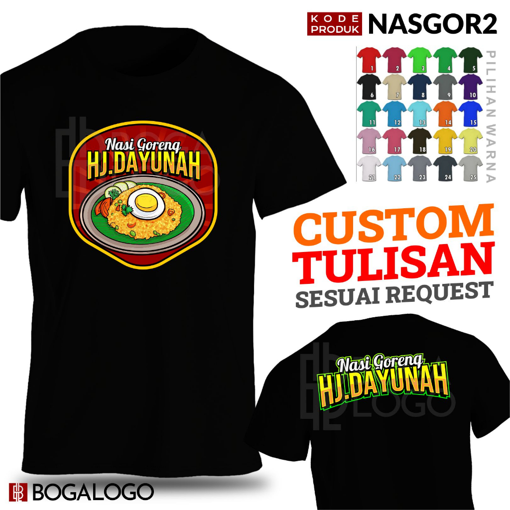 Jual Kaos Terlaris Custom Desain Tema Usaha Nasi Goreng Nasgor Bisa ...