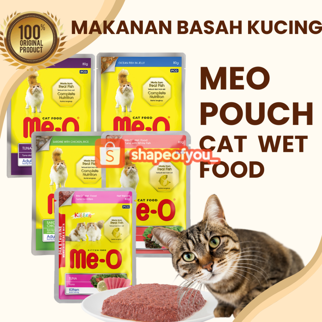 Jual Meo Pouch 80gr Makanan Kucing Basah Me-O Kitten Cat Wet Food ...