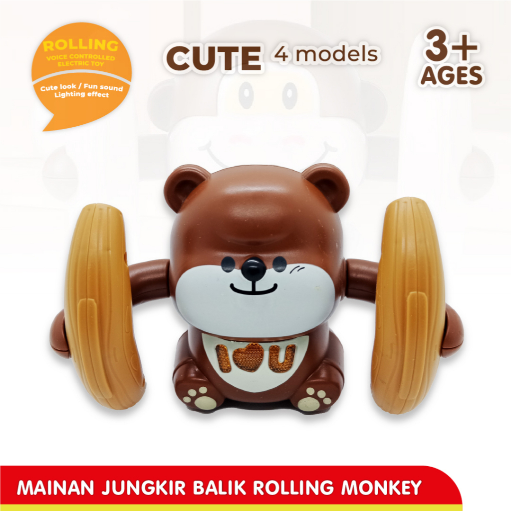 Jual Mainan Anak Monyet Jungkir Balik Mainan Animal Monkey Rolling Anak ...