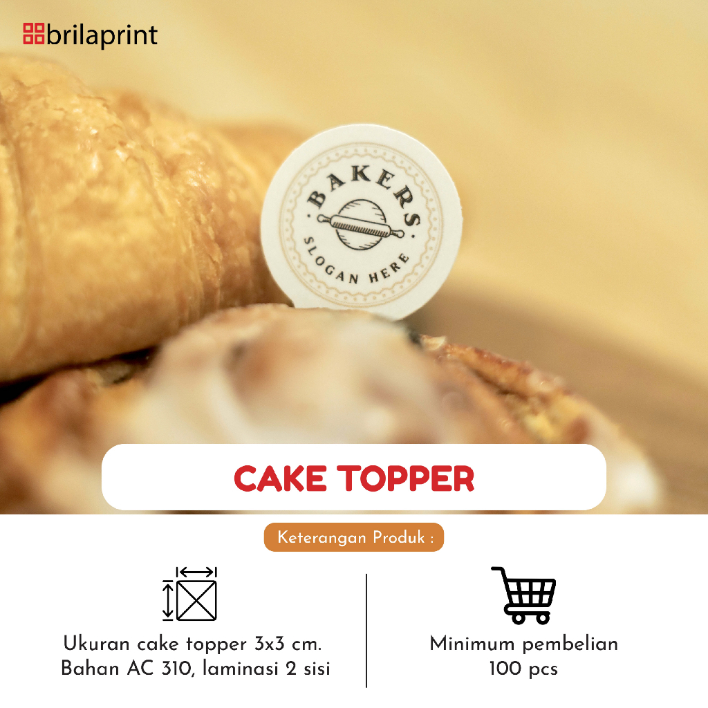 Jual Mini Topper Cake | Branding Logo Cake | Tancapan Kue | Shopee ...