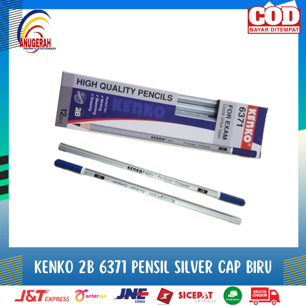 Jual KENKO 2B 6371 PENSIL SILVER CAP BIRU (LSN) | Shopee Indonesia