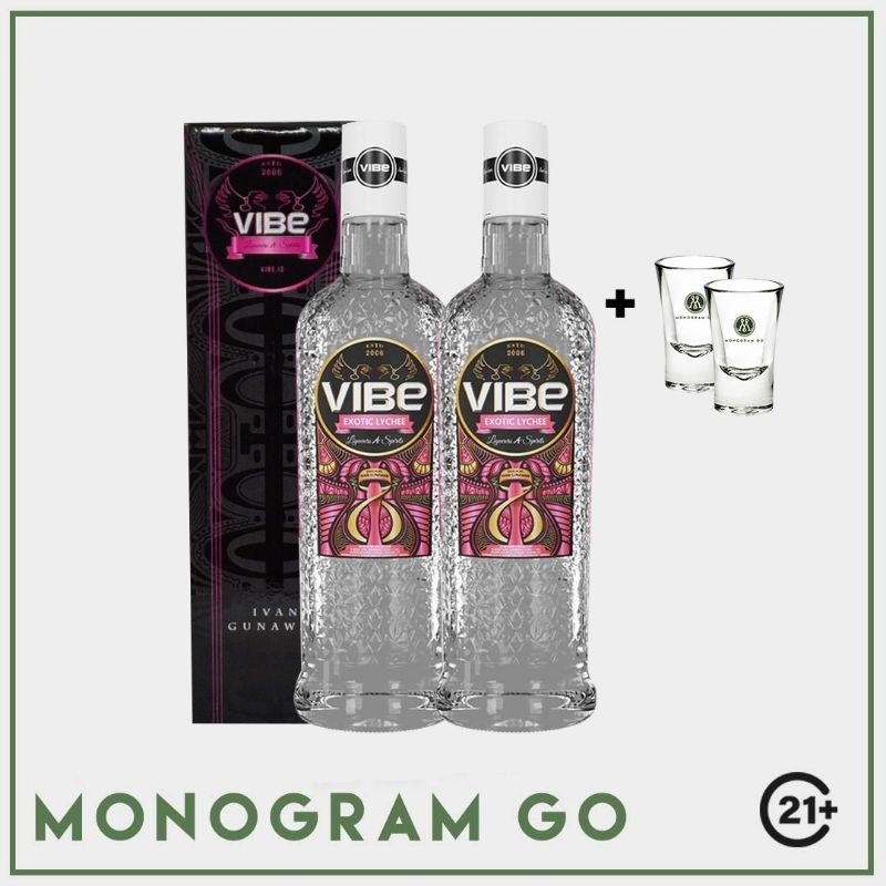 Jual Vibe Premium Exotic Lychee 700ml (2 Bottles Free 2 Tequila Glass ...