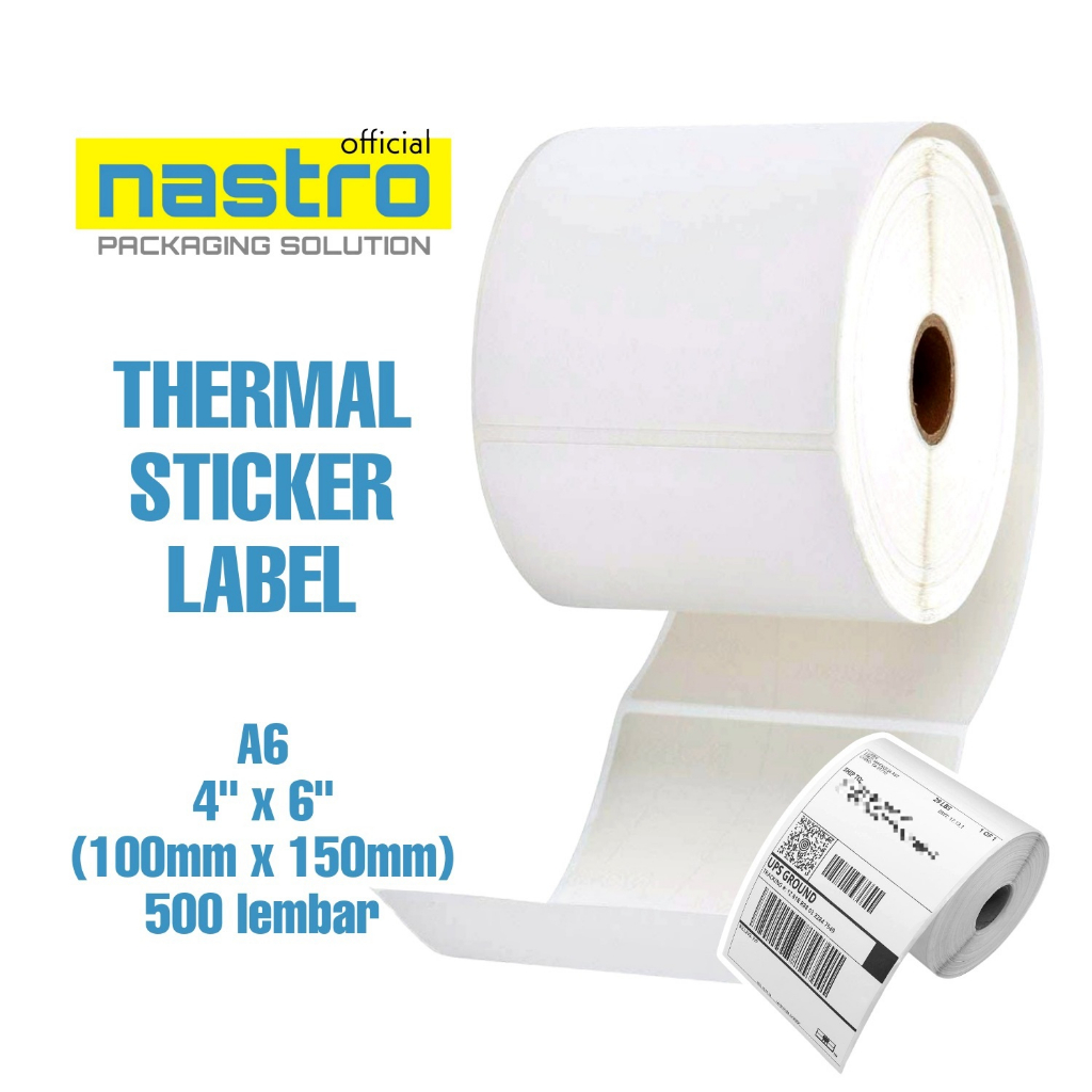 Jual LABEL THERMAL A6 100mm x 150mm 500 LEMBAR PER ROLL - STIKER THERMAL LABEL MURAH | Shopee ...