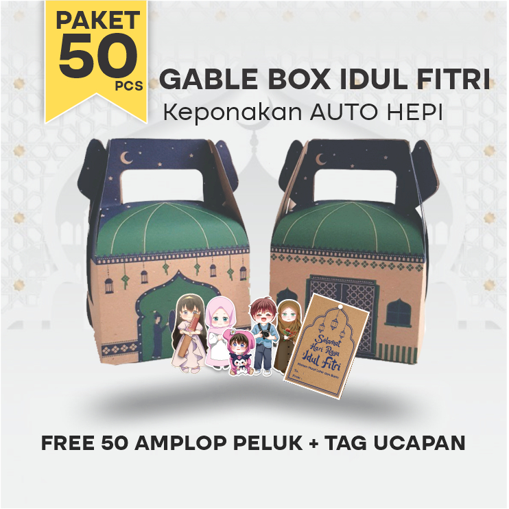 Jual Gable Box Lebaran Isi 50 Pcs / Box Hampers Idul Fitri / Parcel ...
