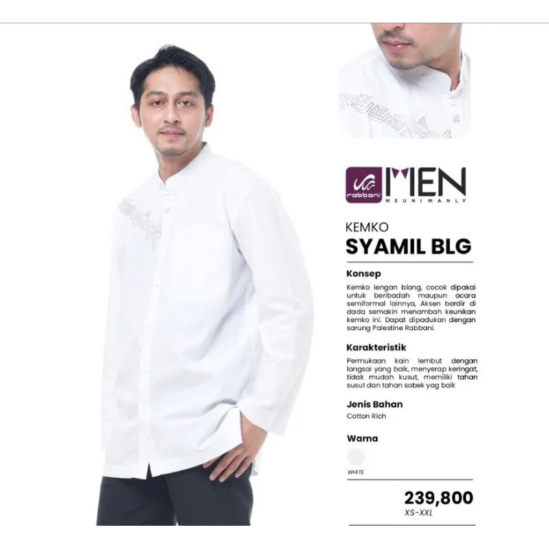 Jual Koko Lengan Panjang Rabbani kemko syamil | Shopee Indonesia