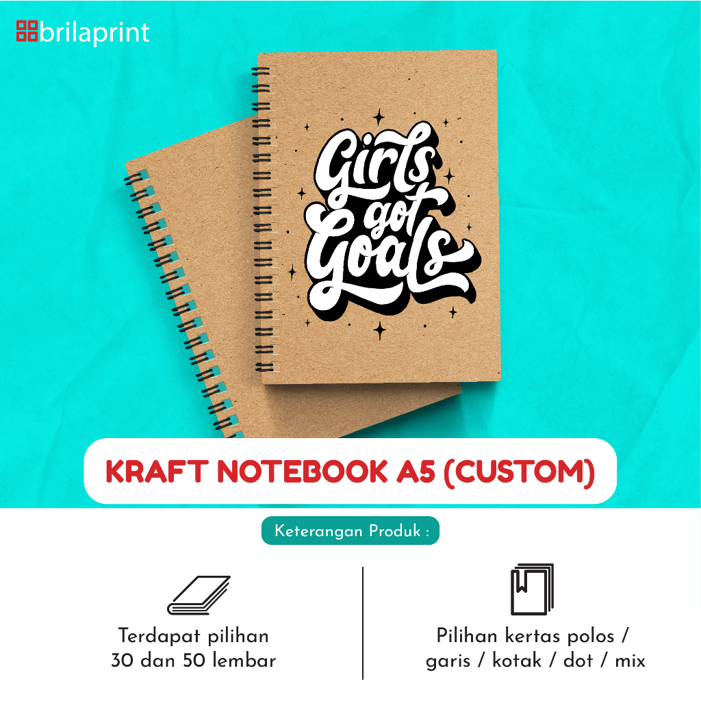 Jual Custom Notebook A5 | Isi 30 / 50 / 75 lembar | Shopee Indonesia