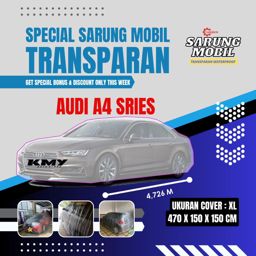 Jual COVER Mobil Transparan AUDI A4 Plastik Tebal 80 micron Plastik ...
