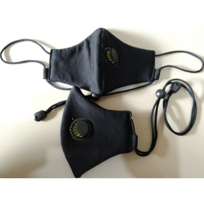 Jual Masker kain black mask moods hitam polos single respirator ...