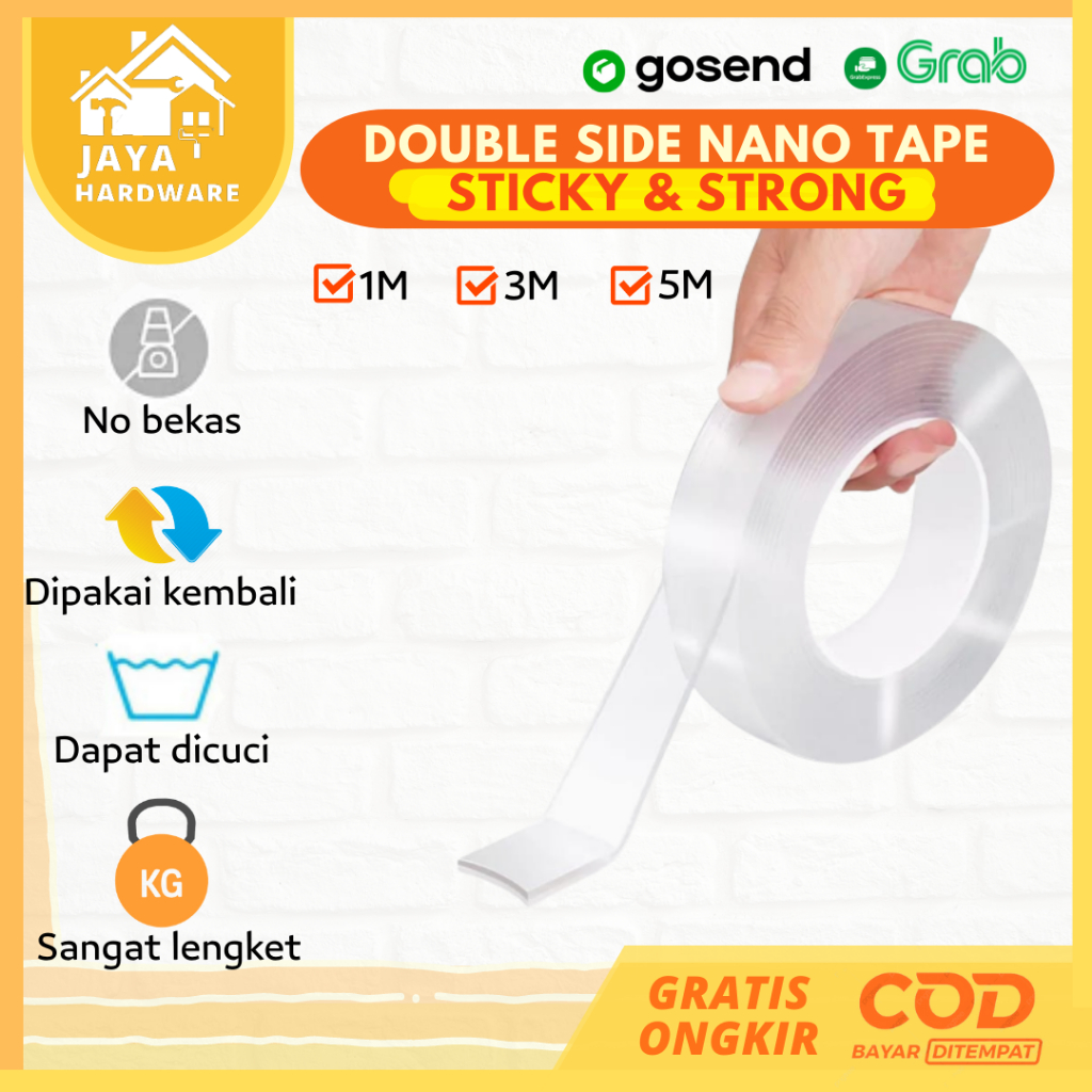 Jual Lem Lakban Double / Doble Tape Nano Tape Lakban Selotip Isolasi ...