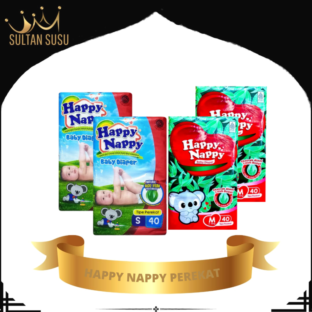 Jual Happy Nappy Diapers Tipe Perekat / S40 / M40(Kemasan Koala ...