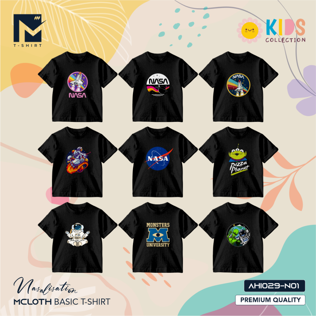 Jual MTSHIRT Baju Kaos Anak Gambar Nasa Alien Roket Astronot Murah Bisa ...