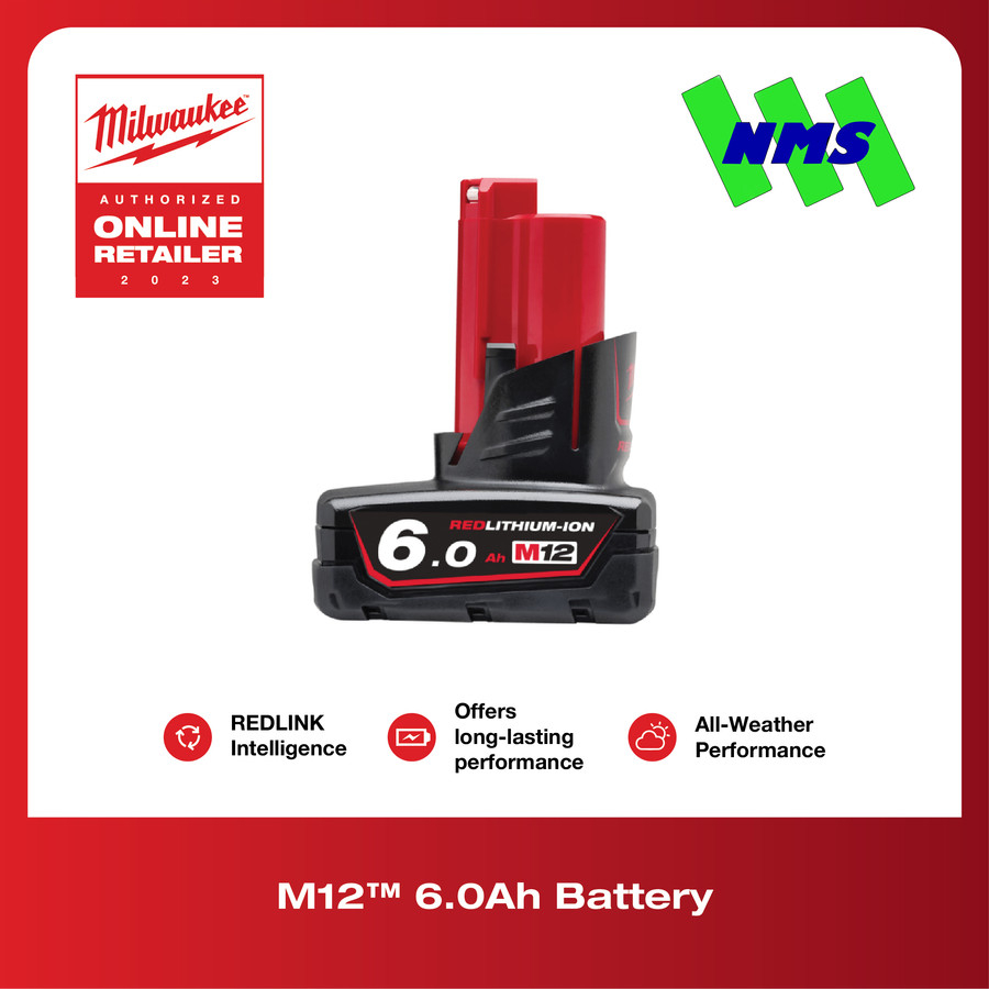 Jual Baterai Milwaukee M12™ B6 REDLITHIUM 6.0Ah Battery for All M12 ...