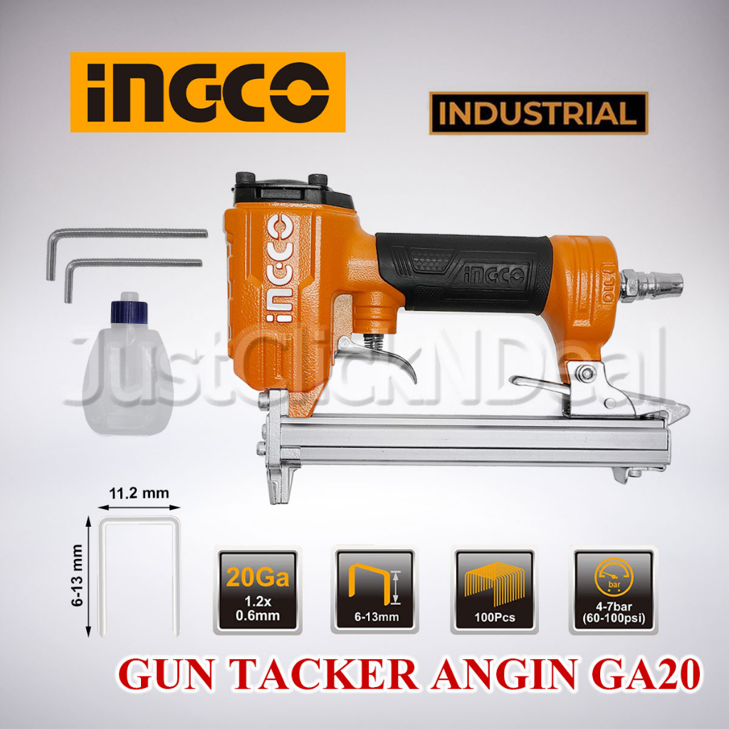 Jual Ingco Staples Tembak Gun Tacker Angin 6 - 13 mm Industrial Air ...