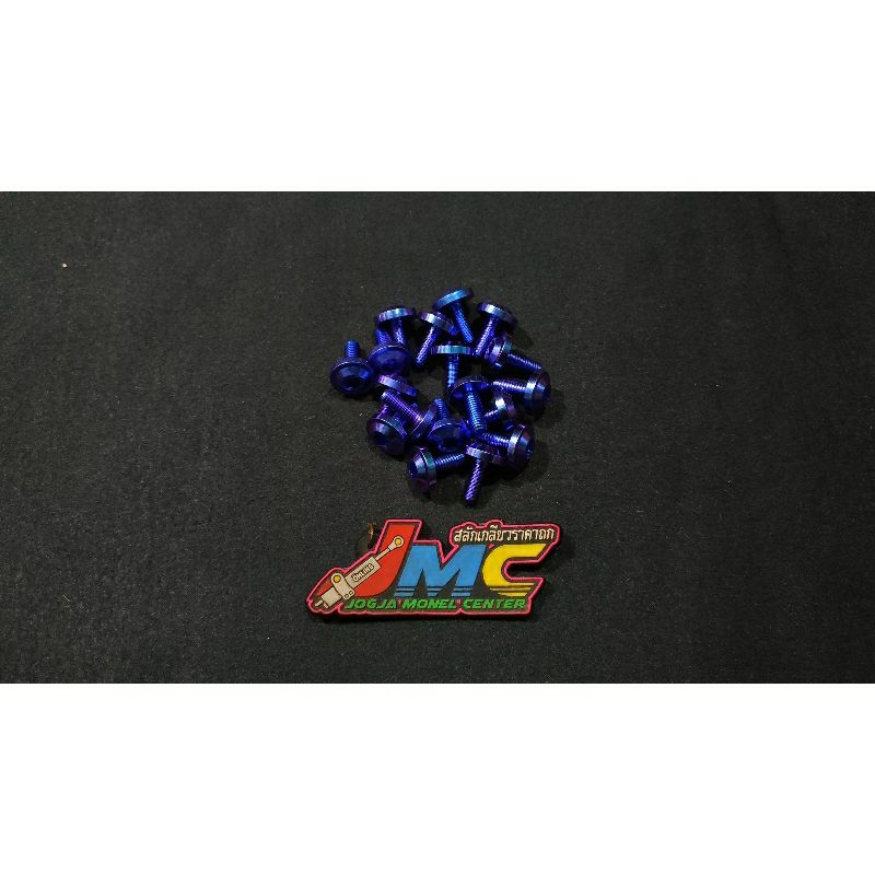 Jual Baut Titanium GR5 Blue Purple M6X15 Payung (Drat 10 panjang 1,5cm ...