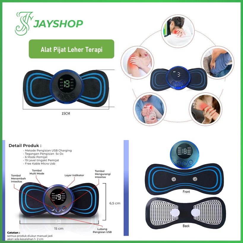 Jual Alat Terapi Pijat Leher Mini Pad Mat Electric EMS Massager ...