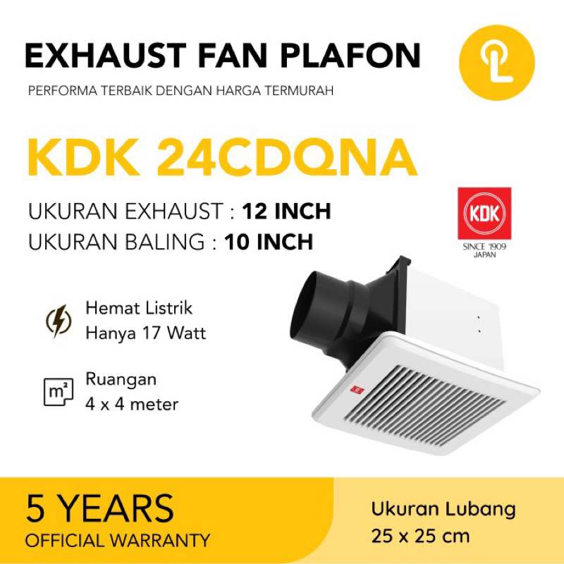 Jual KDK 24CDQN 24CDQNA CDQN Ceiling Exhaust Fan Plafon Cerobong ...