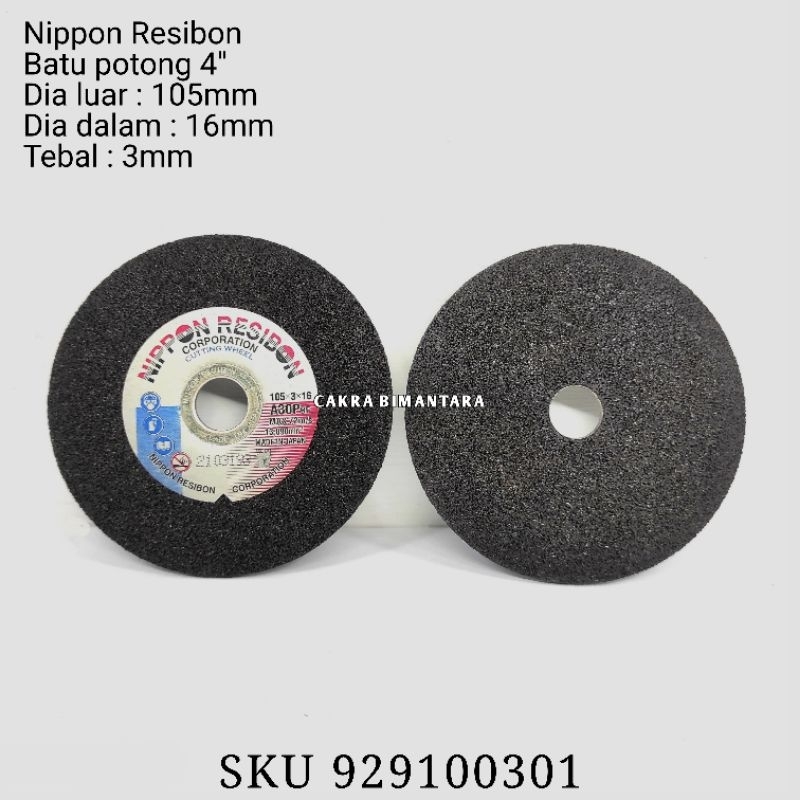 Jual Nippon resibon batu gerinda potong 4" mata grinda cutting 4 " 105 ...