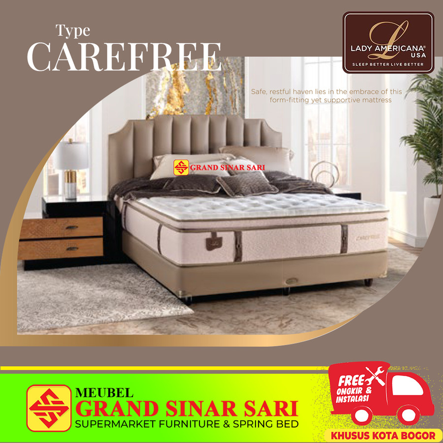 Jual Spring bed Lady Americana Carefree (Kasur Only/Full Set) | Shopee ...