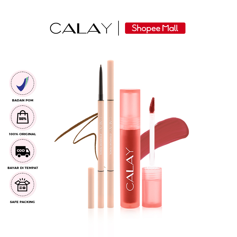 Jual CALAY Matte Velvet Long Lasting Lip Gloss+ CALAY Anti Air Eyebrow ...