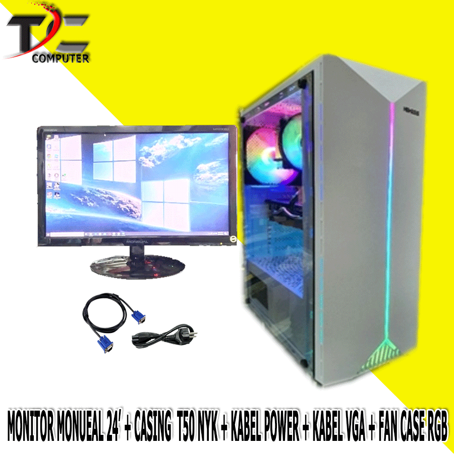 Jual MONITOR LED MONITOR KOMPUTER 24' PLUS CASING PC RGB CASING ...