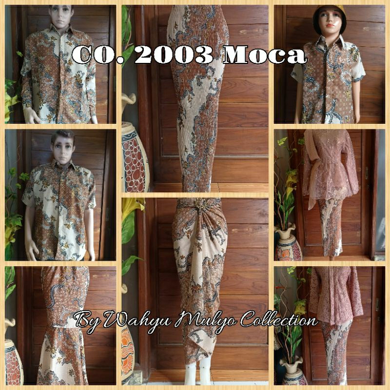 Jual WM ~ Batik Couple Keluarga 2003 Moca Set Kebaya Batik Semi Sutra ...