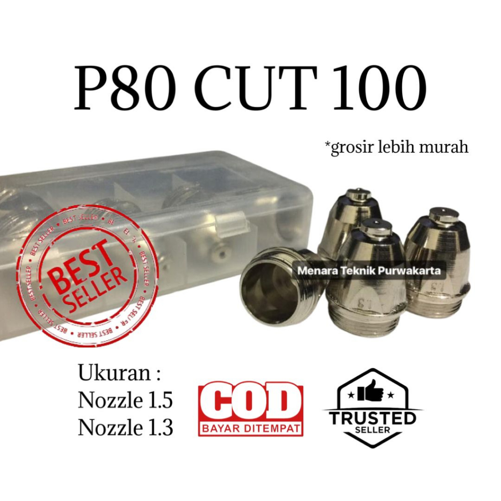 Jual Nozzle Tip P80 CUT 100 Plasma Cutting Torch | Consumable P80 ...