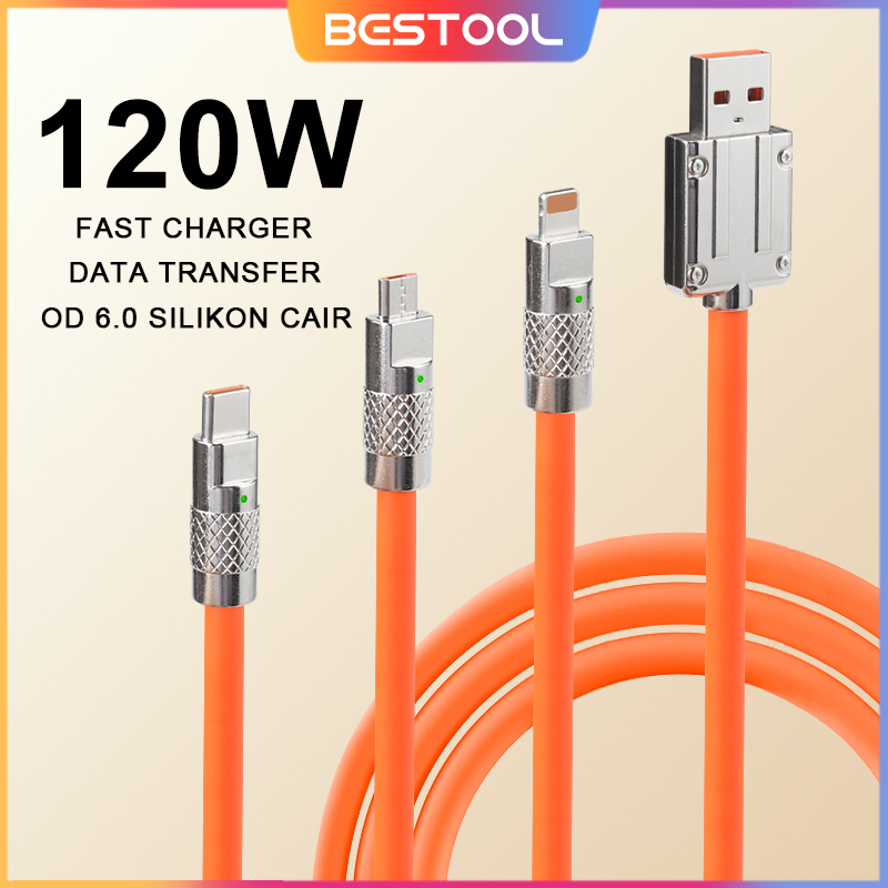 Jual BESTOOL 3 In 1 Kabel Data 120W 6A Super Fast Charge Tipe C Kabel ...