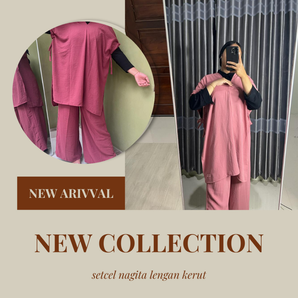 Jual SETCEL NAGITA LENGAN KERUT SETELAN WANITA/SETCEL CRINGKEL AIRFLOW ...