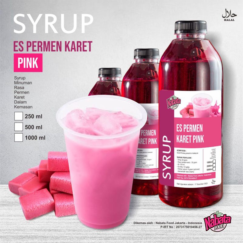 Jual Sirup Permen Karet Syrup Bubblegum Pink 500ml | Shopee Indonesia